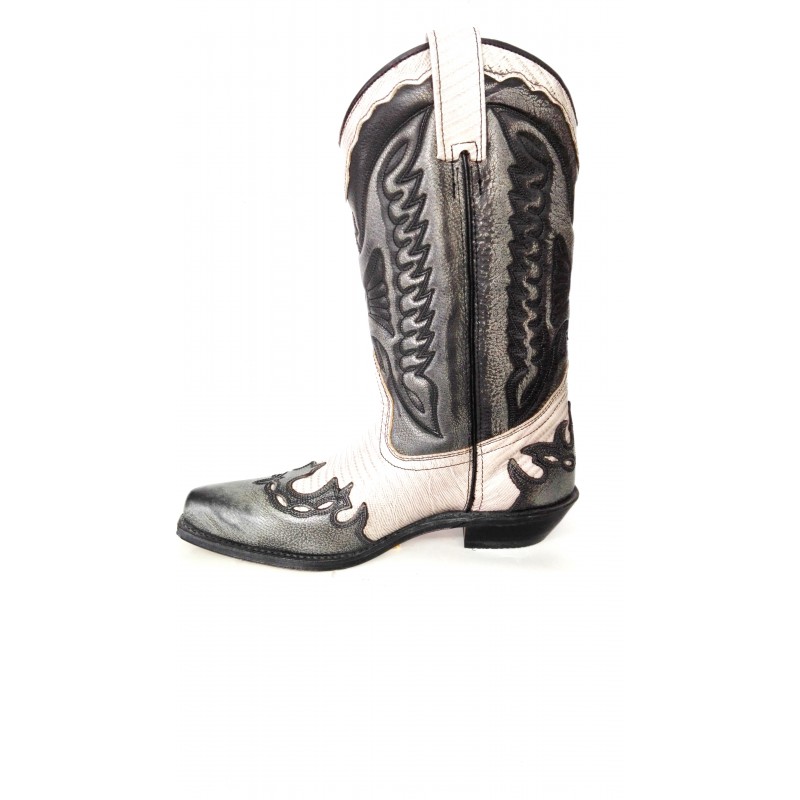 Bota tejanas de cuero gris